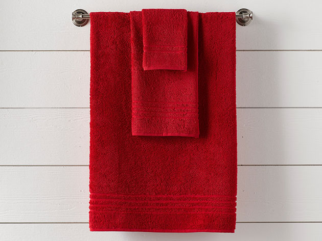 Turkish Cotton 6-Piece Ensemble Towel Set (Red) | Joyus