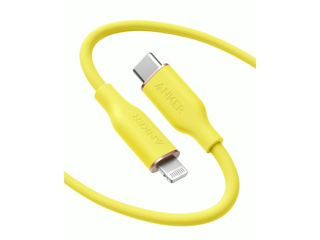 Anker 641 USB-C to Lightning Cable (Flow, Silicone) 6ft / Daffodil ...