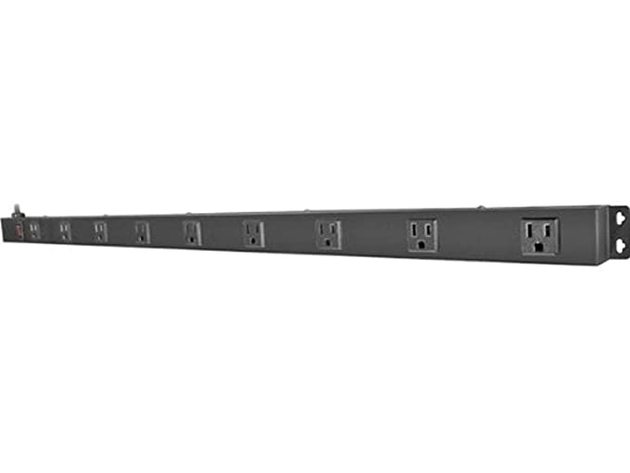 QVS PB9-03 9-Outlet Wallmount PowerBar Computer Surge Protector - Black ...