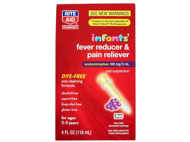 Rite Aid Infants' Fever Reducer and Pain Reliever, Grape Flavor, For ...