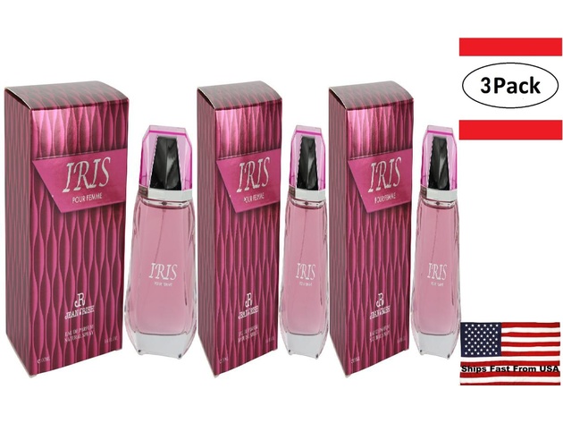3 Pack Iris Pour Femme by Jean Rish Eau De Parfum Spray 3.4 oz for ...