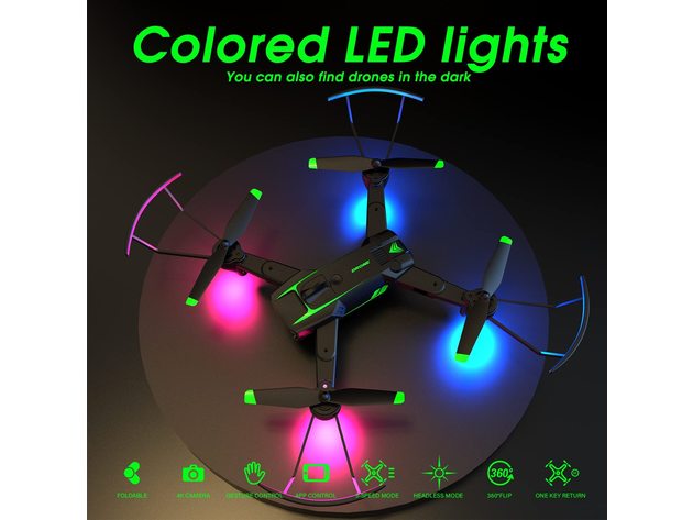 Drone Equipped with RGB Fan Blades, Dual 4K Camera, Three-way Obstacle ...