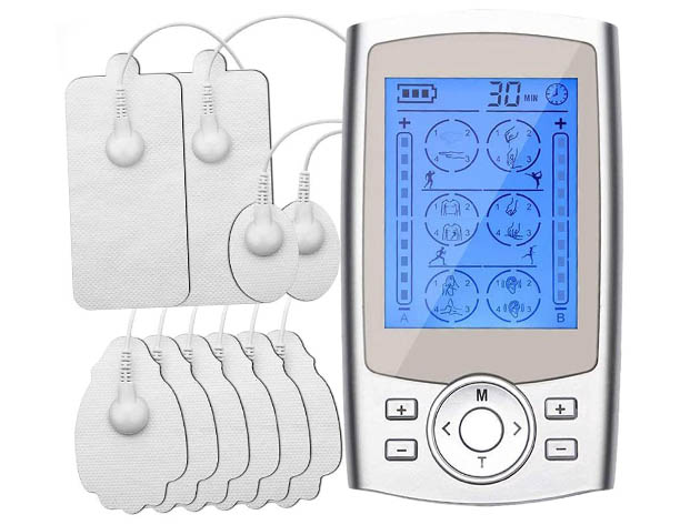TENS EMS Muscle Stimulator for Pain Relief Therapy (Silver) | StackSocial