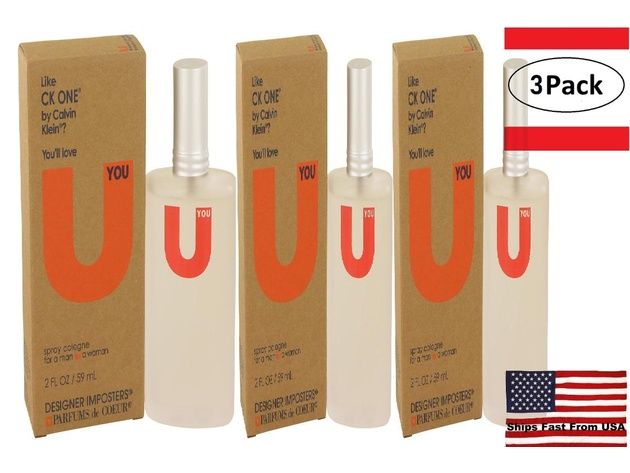 3 Pack Designer Imposters U You by Parfums De Coeur Cologne Spray ...