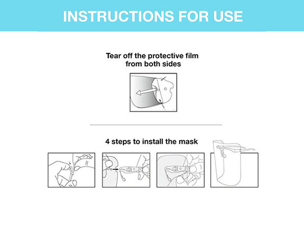 Full Coverage Reusable Safety Face Shield with Glasses Frame (6-Pack ...