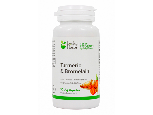 LuckyHerbs - Turmeric + Bromelain - 90 Veg Capsules | StackSocial