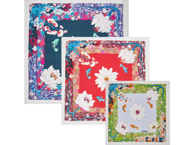 Koi & the Lily Bundle | 3 Furoshiki Wraps | StackSocial