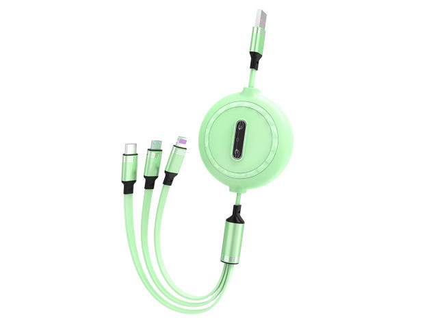 Retractable 3-in-1 USB Charging Cable (Green) | Gadget Hacks