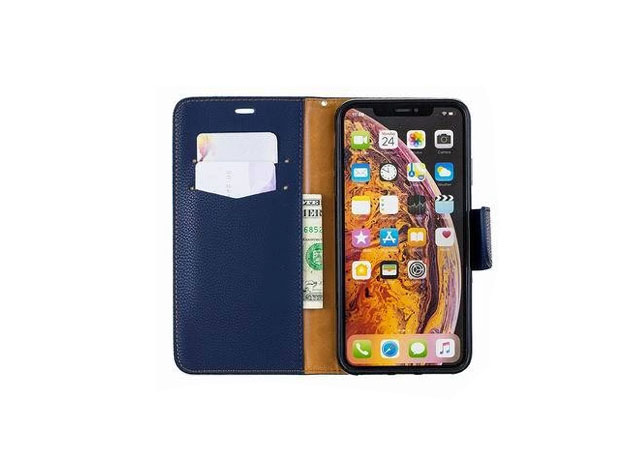 iPM PU Leather Wallet Case for iPhone 11 with Kickstand (Navy ...