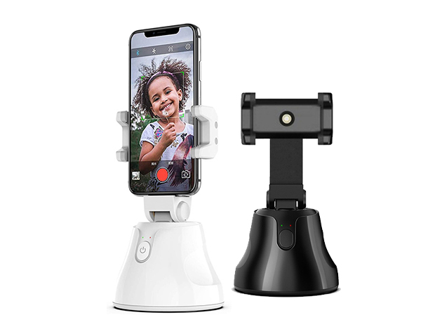 360° Rotation Smart AI Object Tracking Gimbal: 2-Pack (1 Black/1 White ...