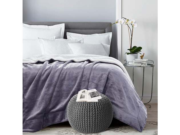 Classic Sherpa Throw Charcoal | Joyus
