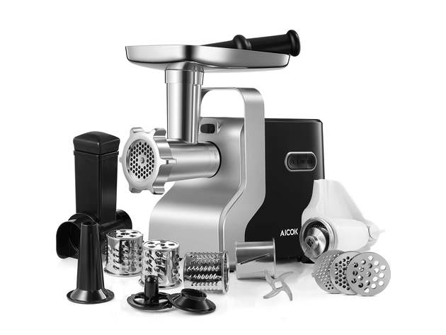 AICOK Electric Meat Grinder,5-IN-1 Meat Mincer, 3-Speed, 10 Pounds/Min ...