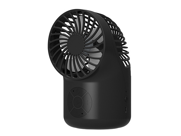 Cool Tunes Rechargeable Portable Fan with Bluetooth Speaker (Black/2 ...