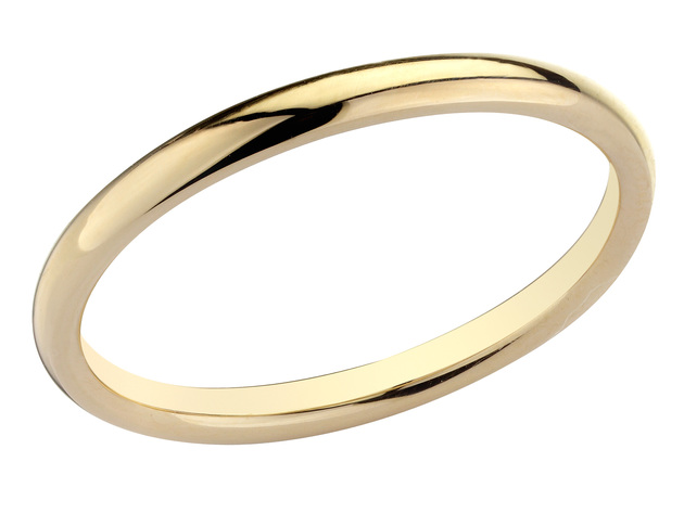 Ladies 14K Yellow Gold 2mm Stackable Wedding Band - 8 | StackSocial