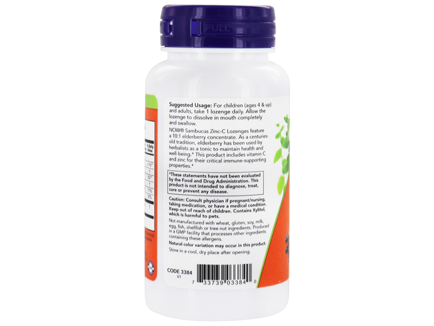 Now Foods Sambucus Zinc C Immune Support 60 Lozenges Stacksocial