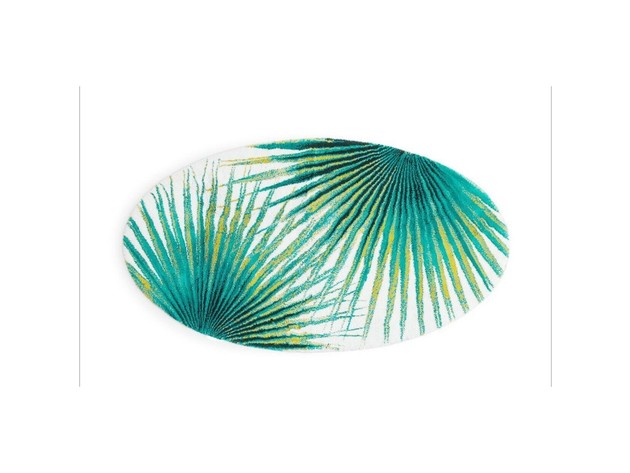 Abyss Exotic Bath Rug Multi Color Frond Lagoon 42