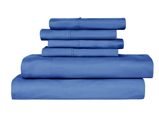 6 Piece Bamboo Blend Comfort Luxury Sheet Set Warm Blue King