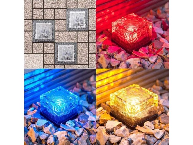 4 Pack Solar Glass Brick Light | StackSocial
