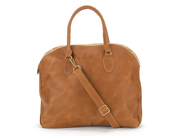 Sheba Leather Handbag in Oiled Caramel | StackSocial