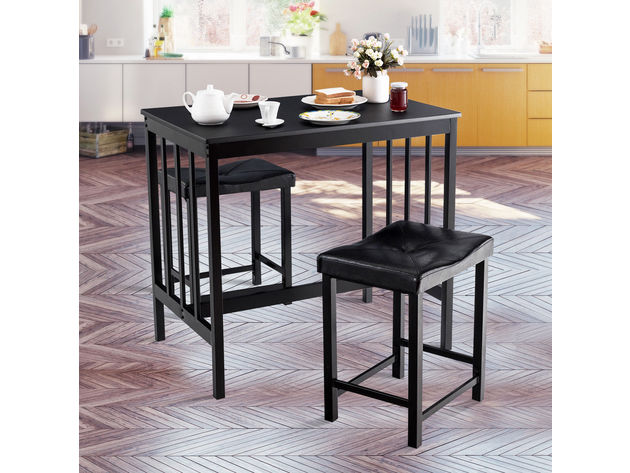 Costway 3 Piece Modern Counter Height Dining Set Table And 2 Chairs ...