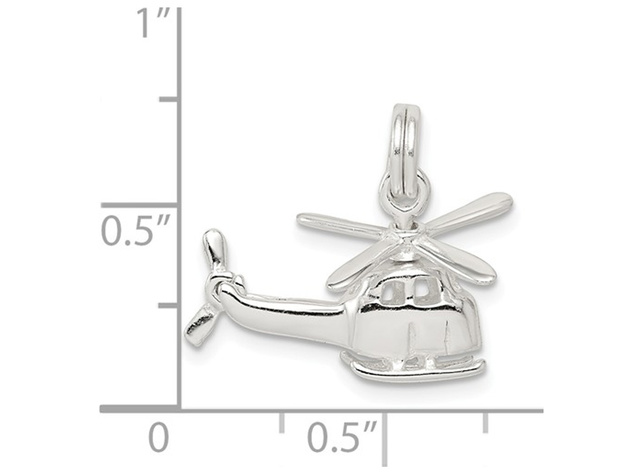 Helicopter Pendant Necklace in Sterling Silver with Chain | StackSocial