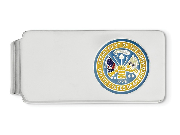 US Army Logo Money Clip in Sterling Silver with Rhodium Plating ...