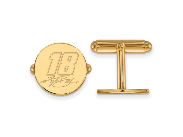 Sterling Silver 14k Yellow Gold Plated Nascar Driver #18 Cuff Links ...