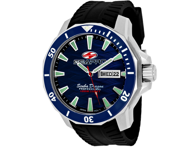 Seapro Men's Scuba Dragon Diver Limited Edition 1000 Meters Blue Dial ...
