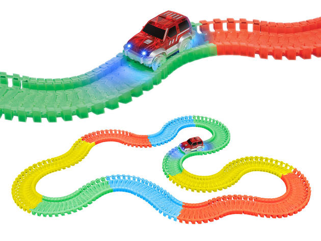Galaxy Flex-Track 220-Piece Glow-in-the-Dark with Electric LED Light ...
